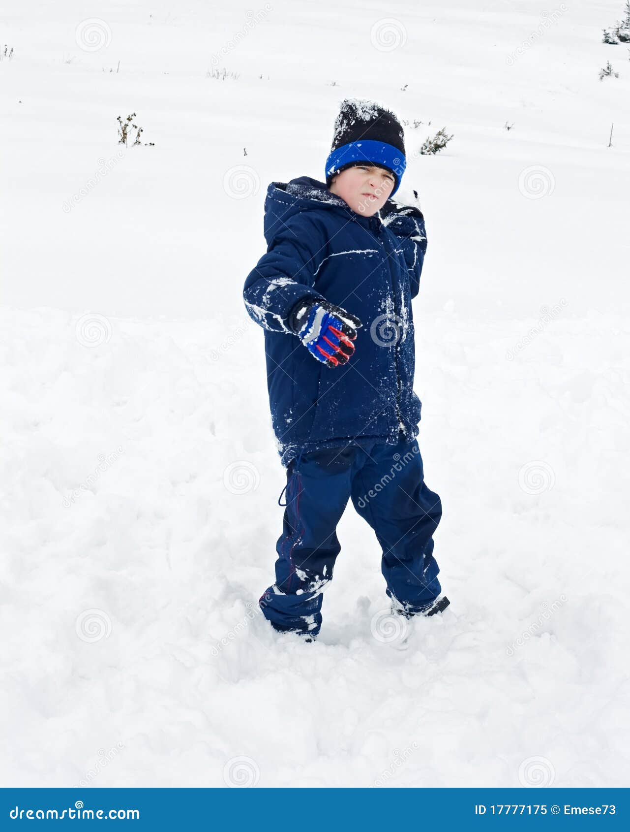 Boy throwing snowball stock image. Image of hand, outside - 17777175