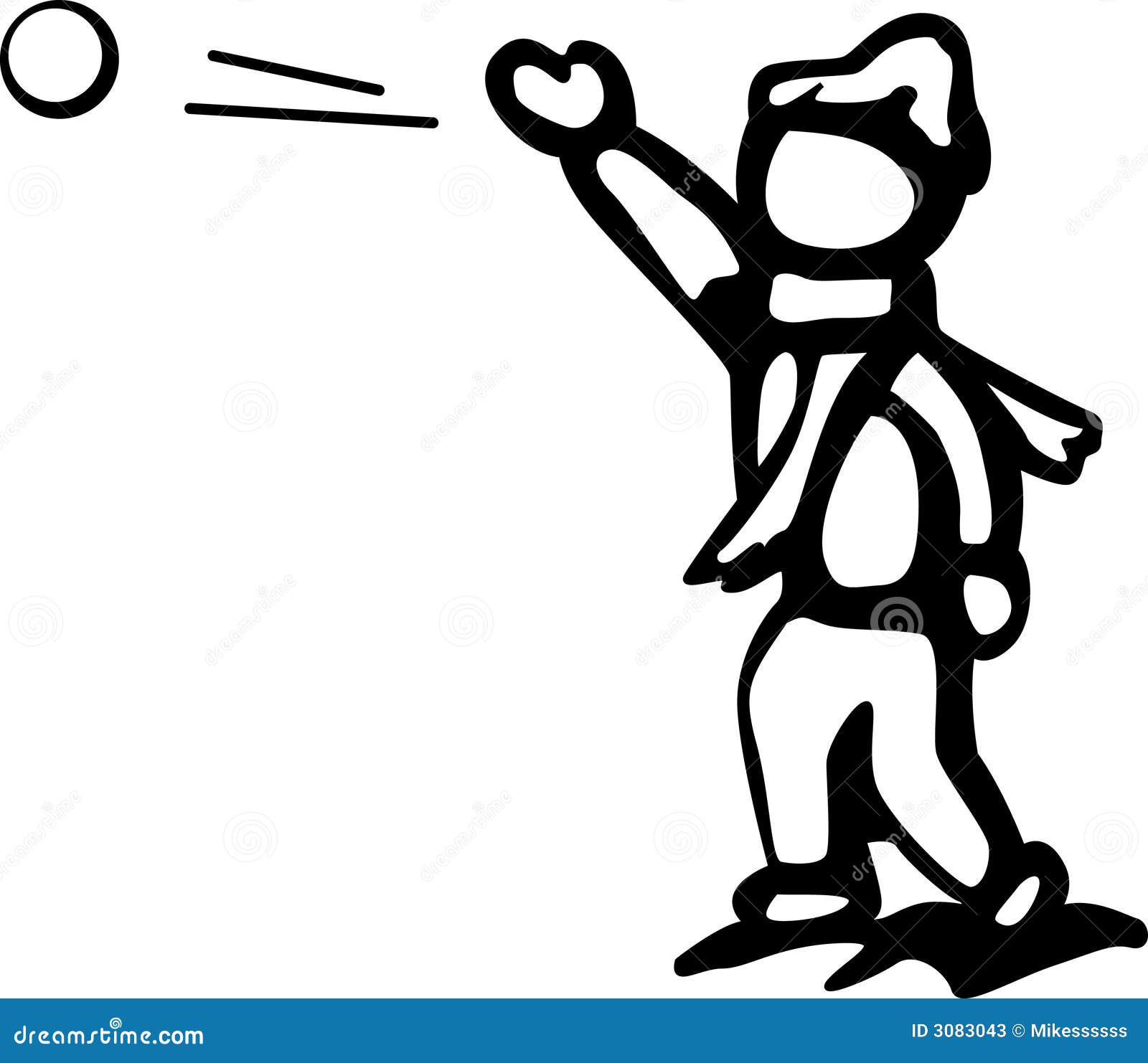 Boy Throwing Snowball Vector Illustration Stock Vector - Illustration ...