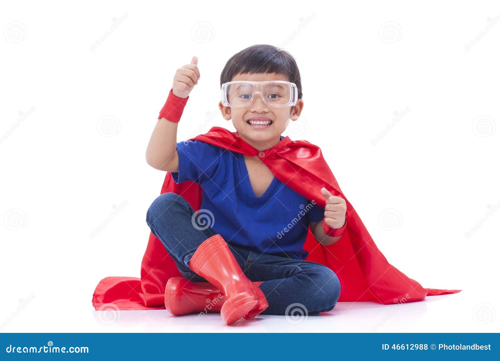 Boy to be a superhero stock photo. Image of game, isolated - 46612988