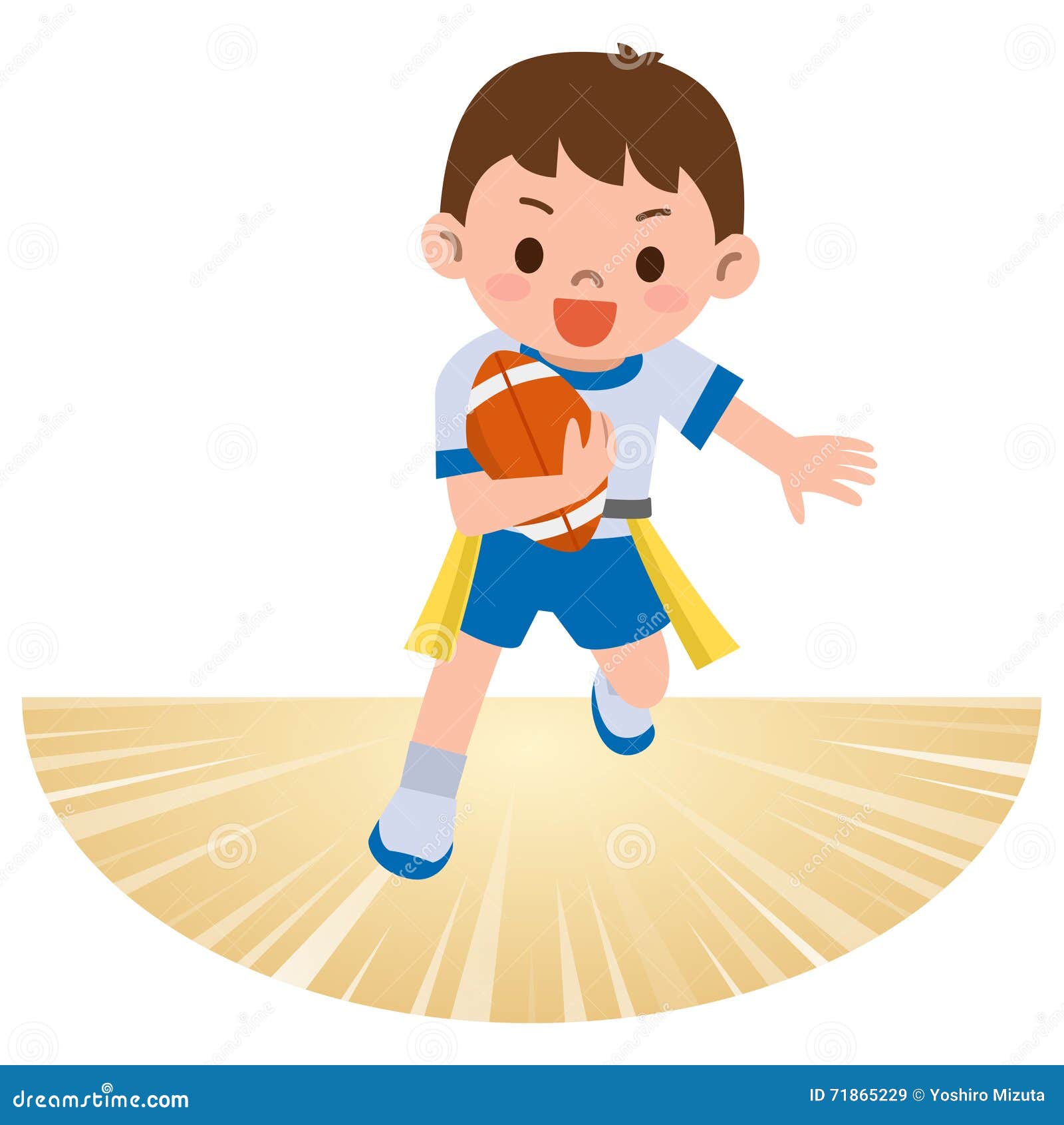Boy to a tag rugby stock vector. Illustration of asian - 71865229