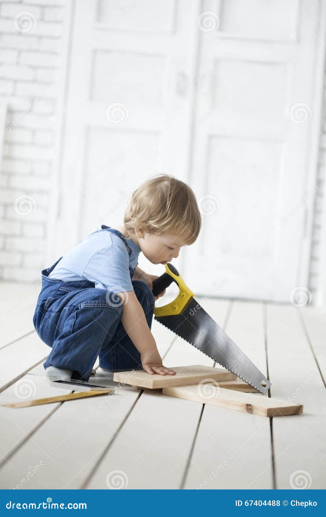 Boy with tool stock photo. Image of bonding, family, horizontal - 67404488