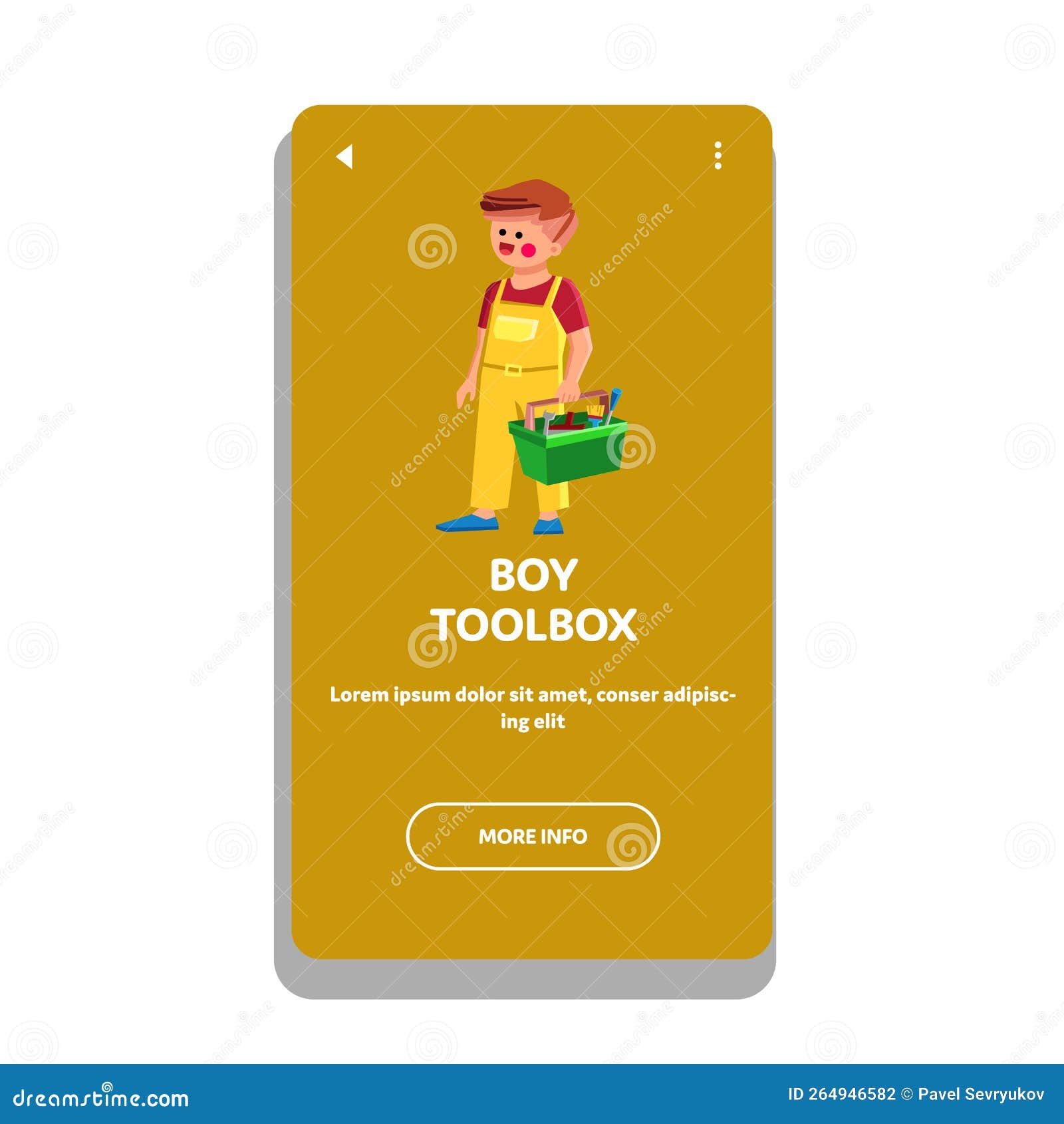 Boy toolbox vector stock vector. Illustration of cute - 264946582