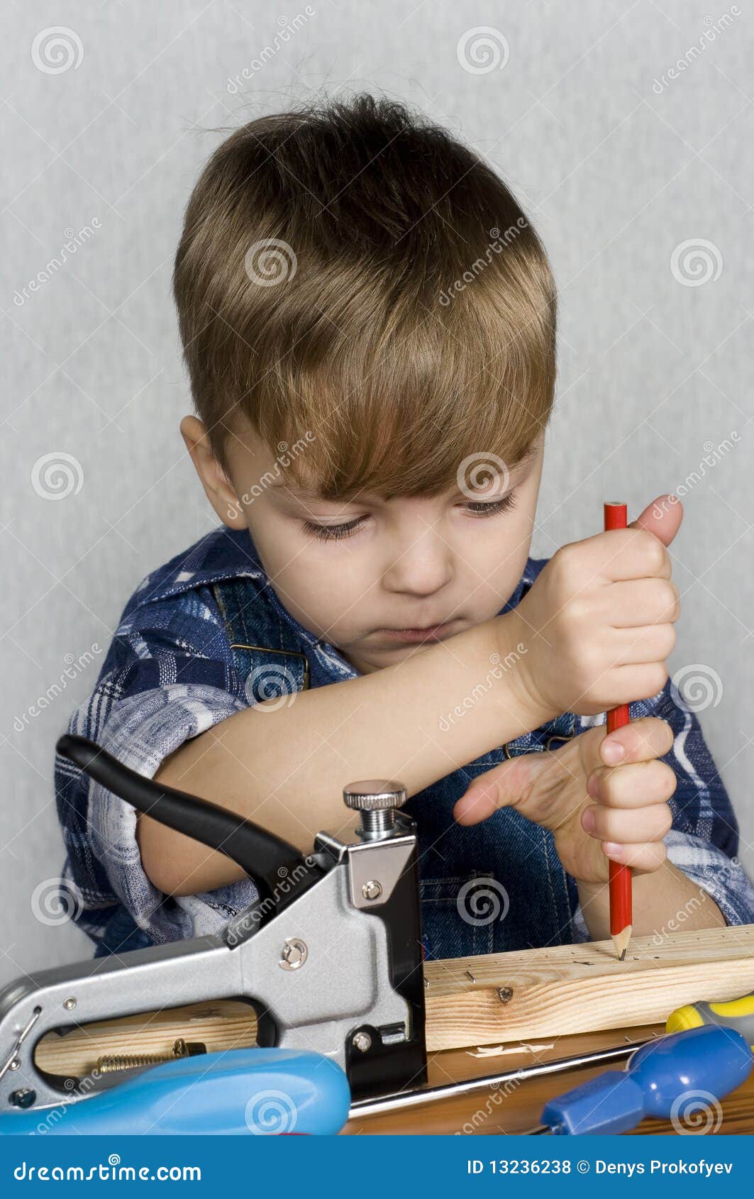 Boy with tools stock photo. Image of caucasian, design - 13236238