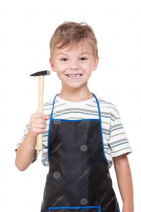 Boy with tools stock image. Image of childhood, caucasian - 20944719