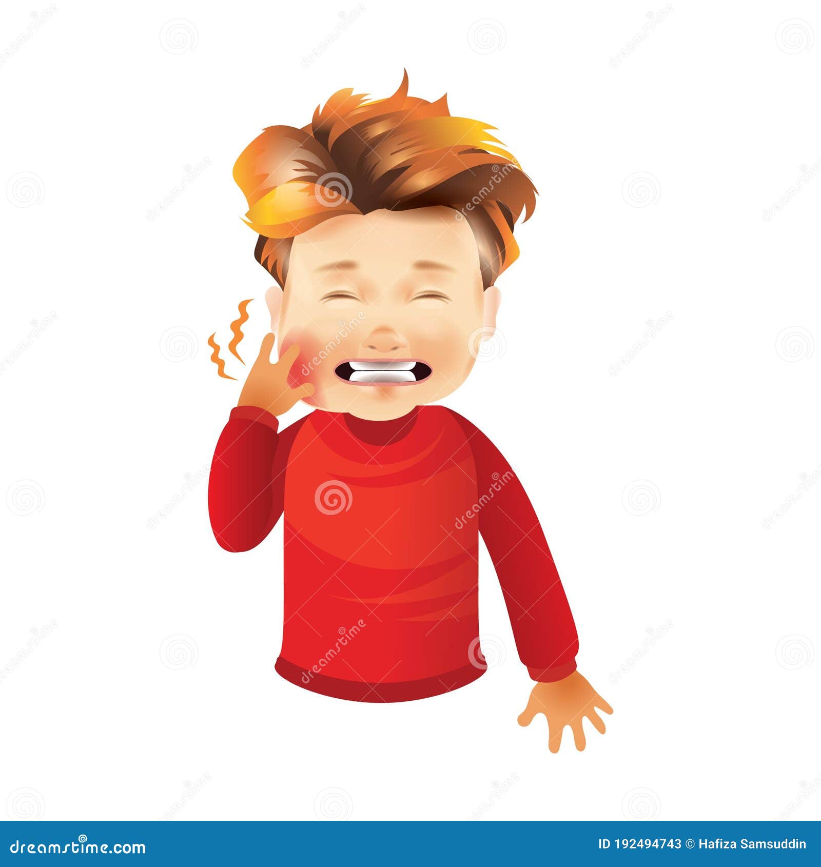 Boy with Toothache. Vector Illustration Decorative Design Stock Vector ...