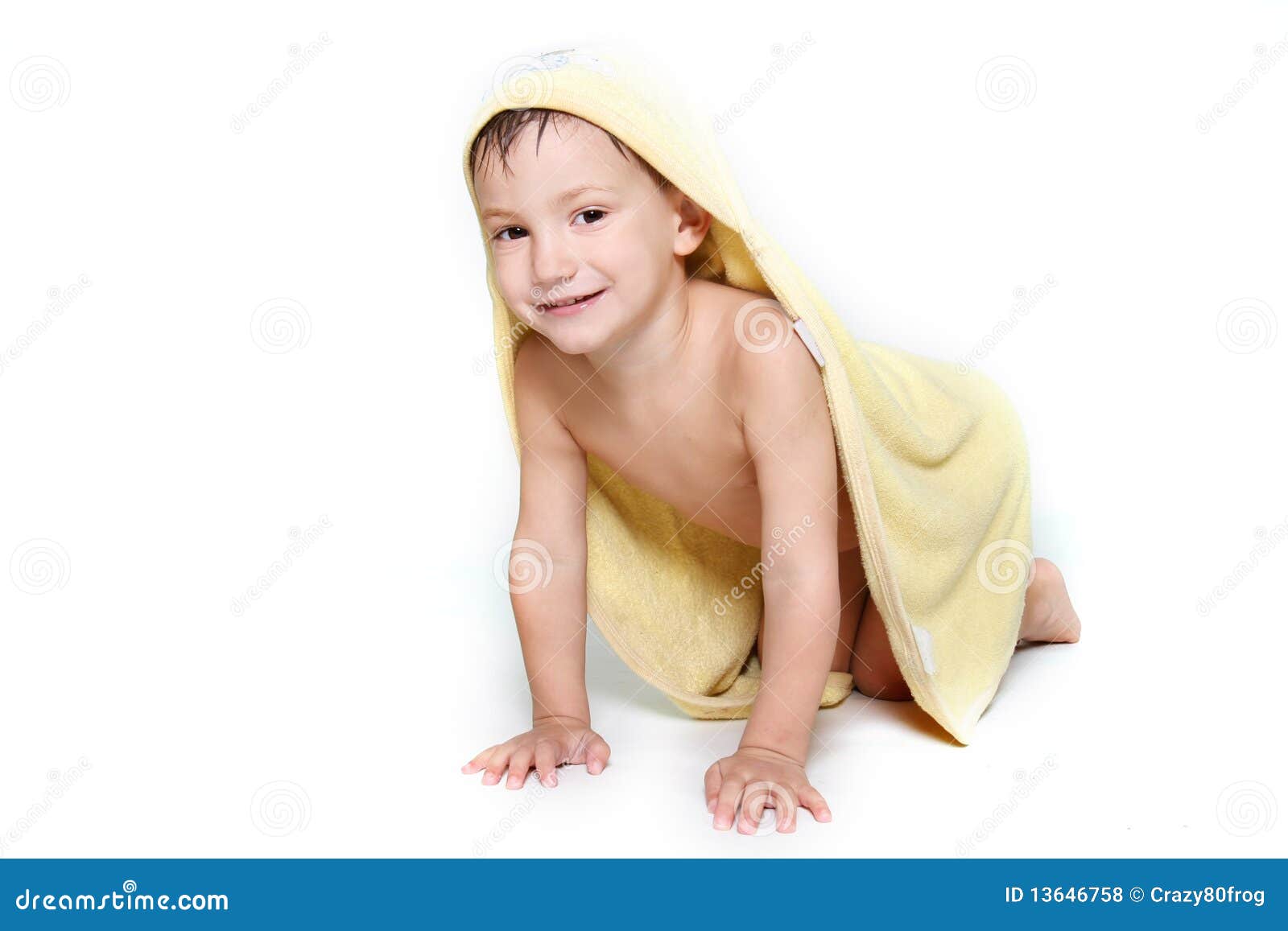 Boy in towel after bath stock photo. Image of clean, european - 13646758