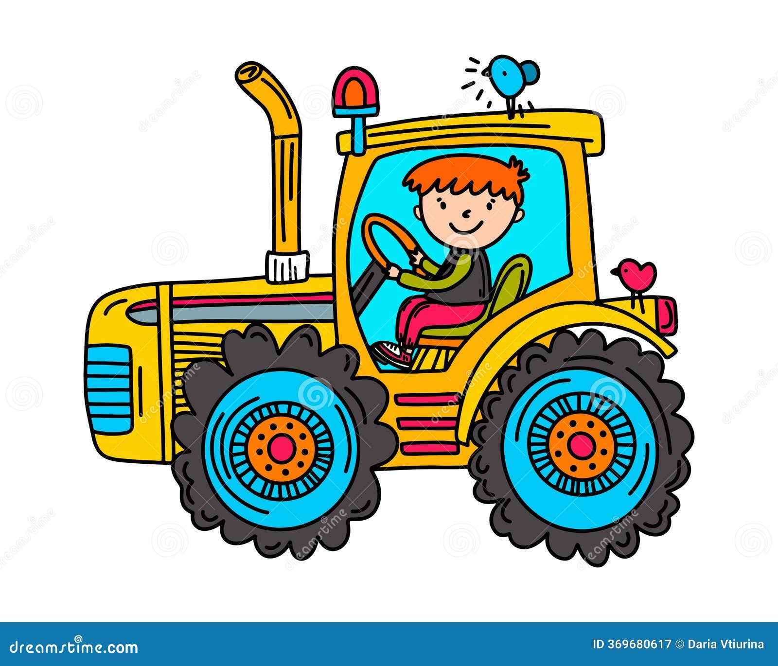 Tractor Cartoon Vehicle Vector Illustration | CartoonDealer.com #322430796
