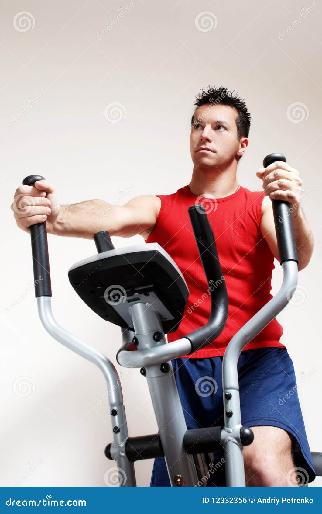 Boy on Training Apparatus in Sportclub Stock Photo - Image of body ...
