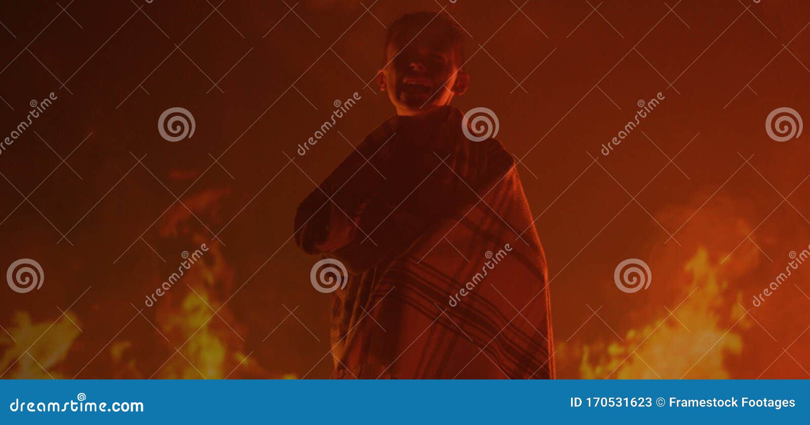 Boy Trapped in Fire Crying for Help Stock Image - Image of crying ...