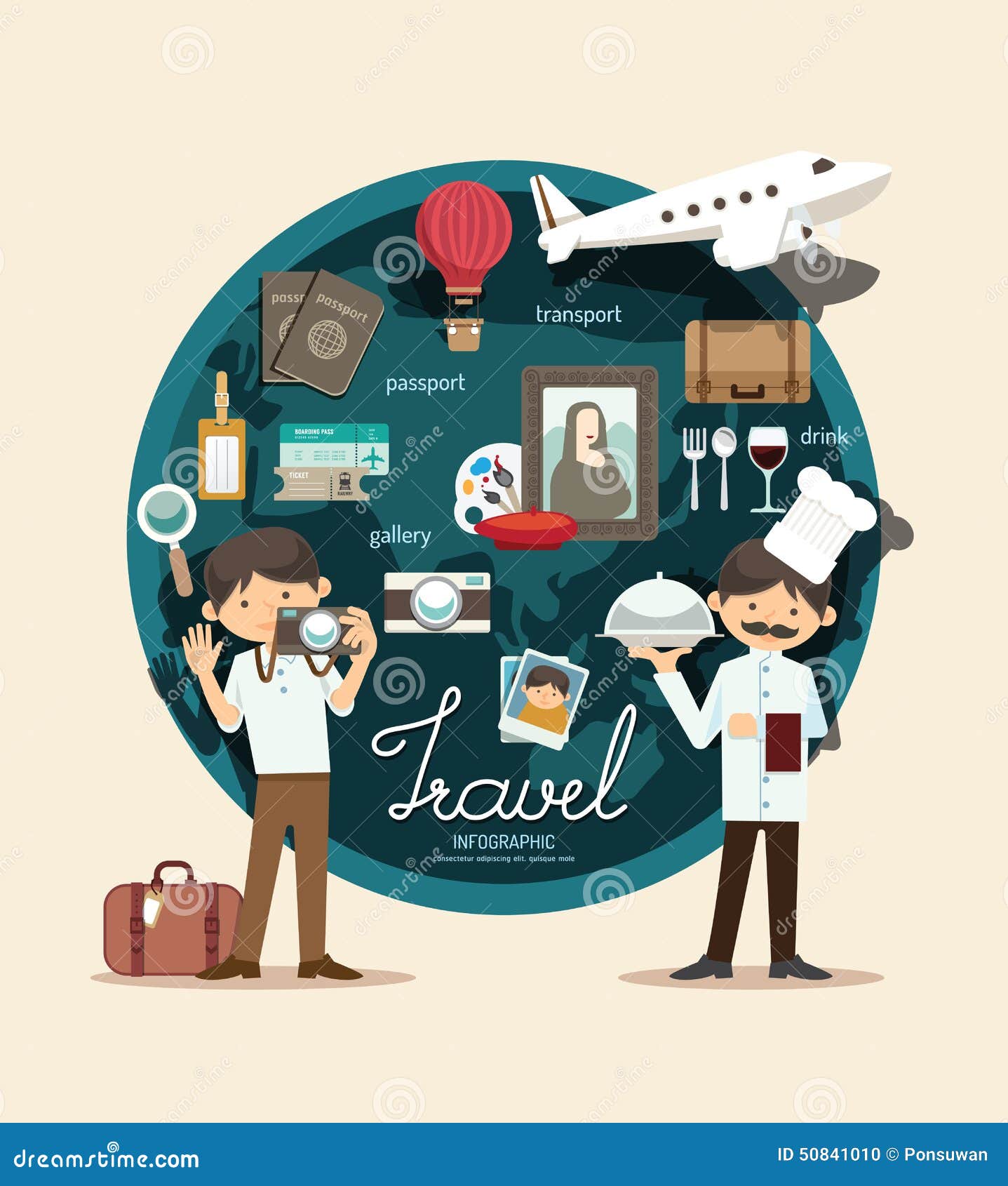 Boy Travel Plan on Vacation Design Infographic,learn Concept Vector ...