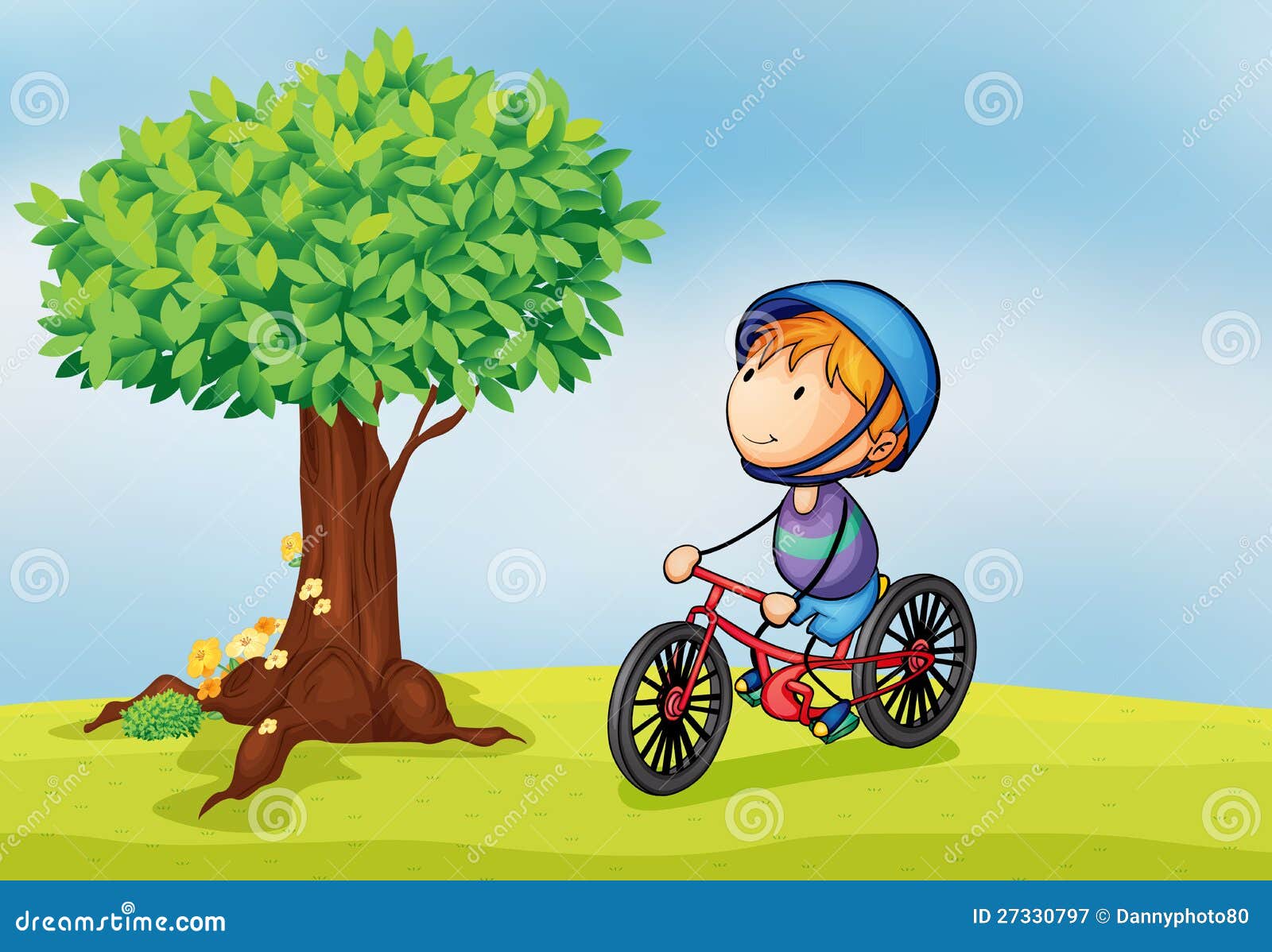 A boy and a tree stock illustration. Illustration of mood - 27330797