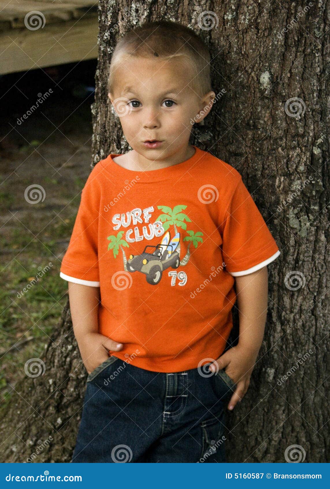Boy By Tree Picture. Image: 5160587