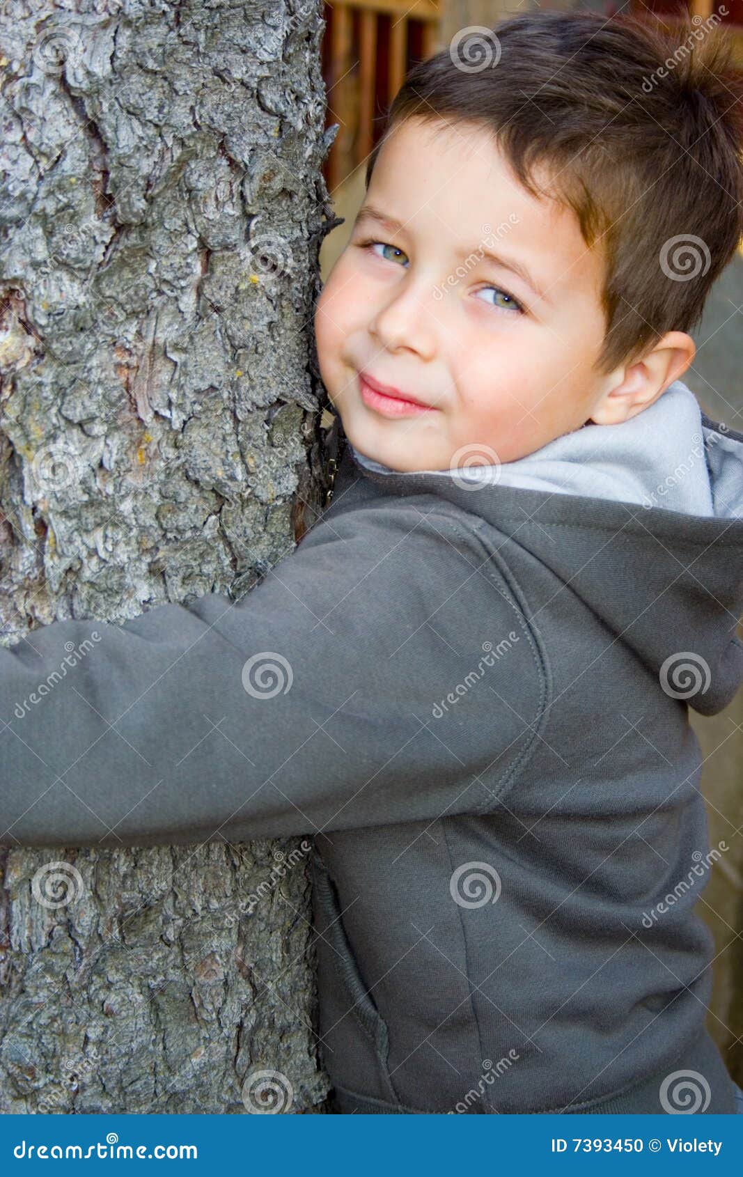 Boy with Tree stock photo. Image of cheerful, autumn, happy - 7393450