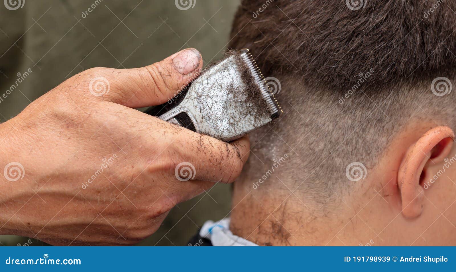 The Boy is Trimmed with a Trimmer Stock Image - Image of cutting ...