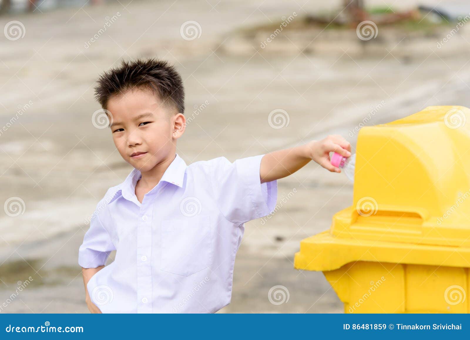 Boy trow the garbage stock image. Image of dirty, cute - 86481859