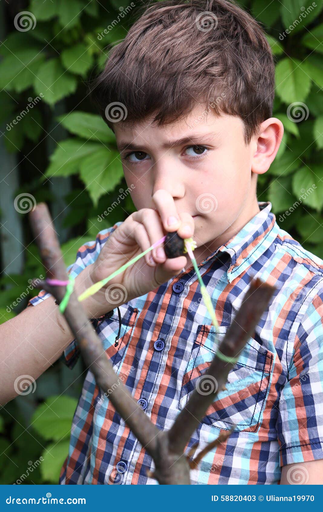 Boy with Turnpike Aiming To the Target Stock Image - Image of lake ...