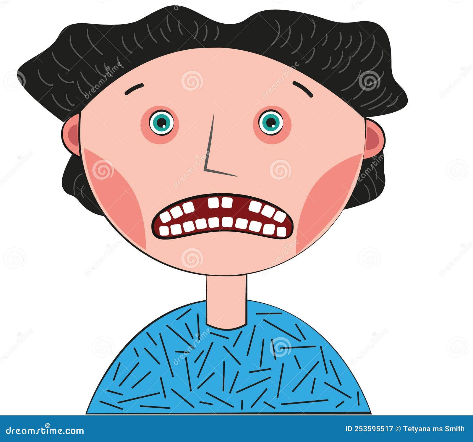 A Boy with Two Missing Teeth Stock Vector - Illustration of person ...