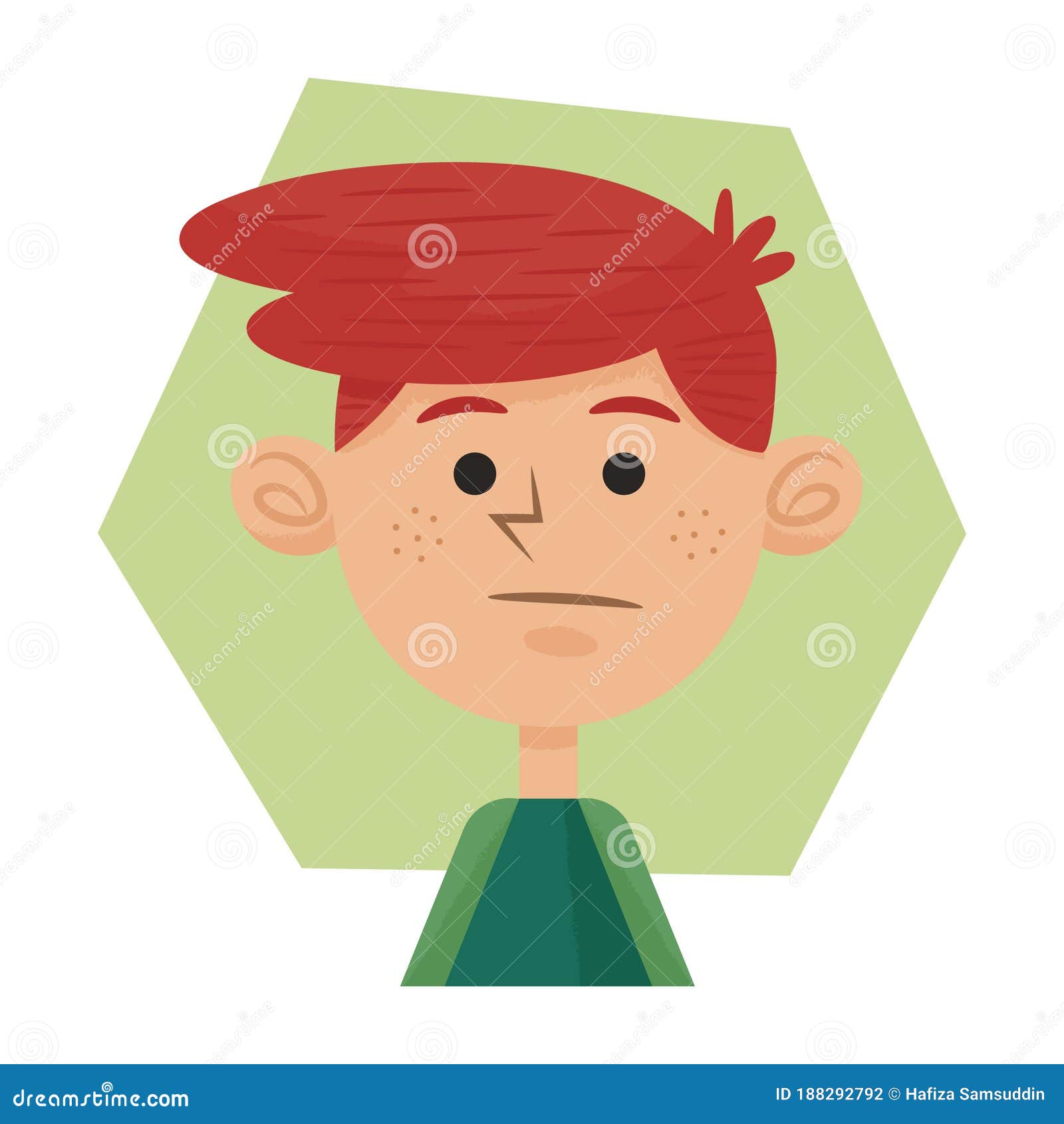 Boy with Unimpressed Expression. Vector Illustration Decorative Design ...