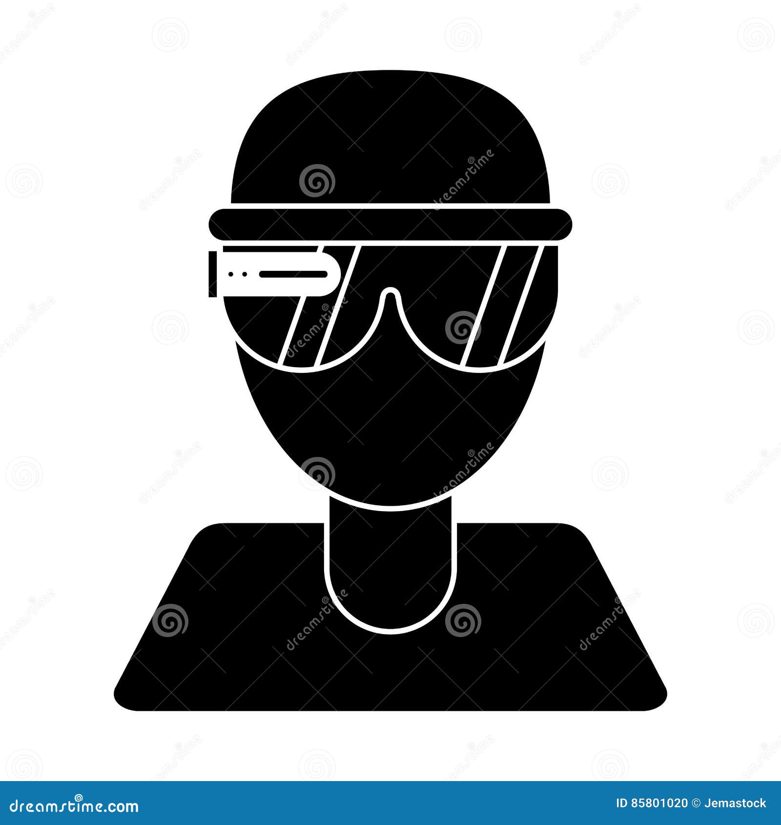 Boy User Vr Glasses Smart Technology Pictogram Stock Vector ...