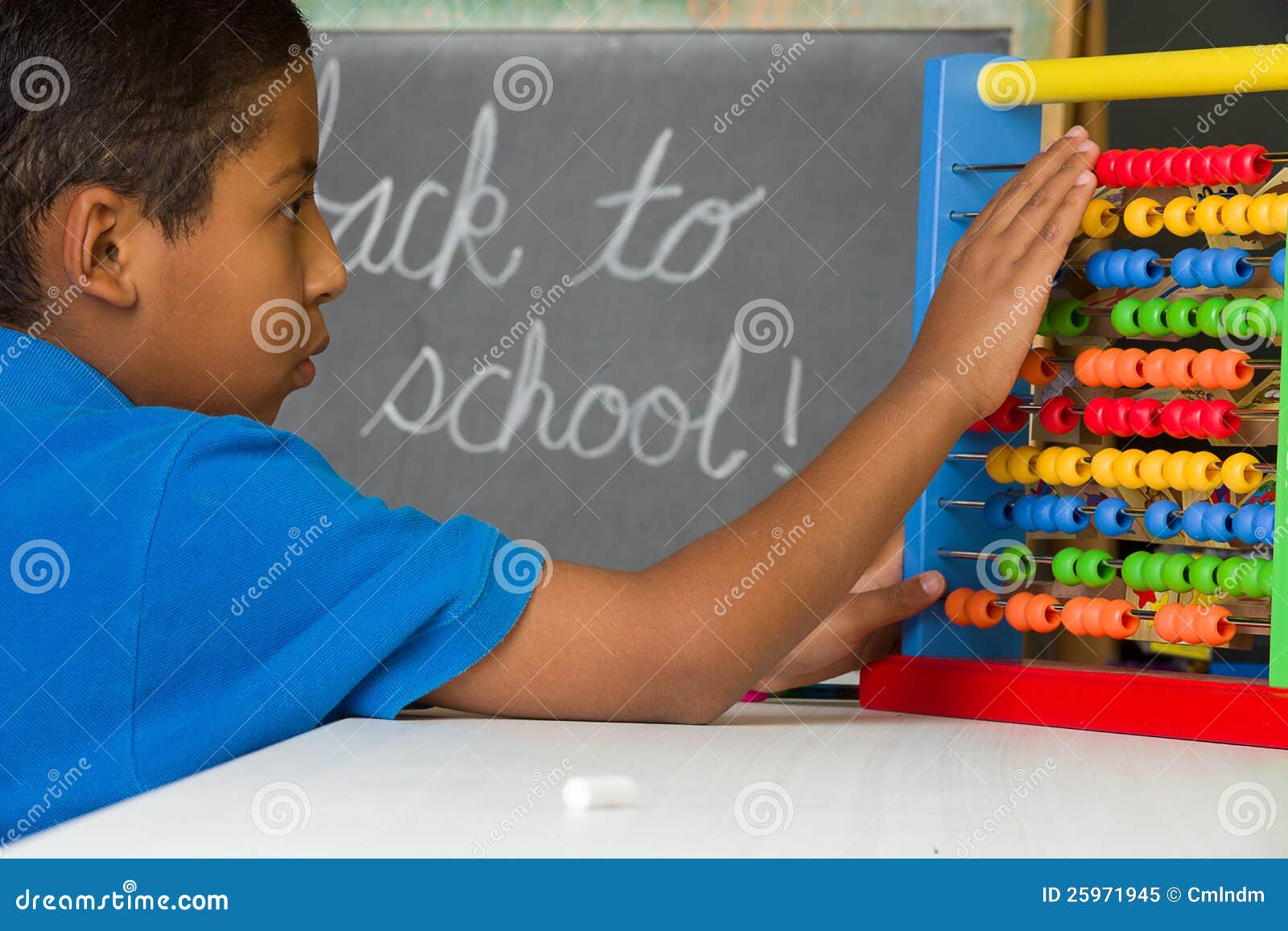 Boy Using Abacus stock image. Image of abacus, home, learning - 25971945