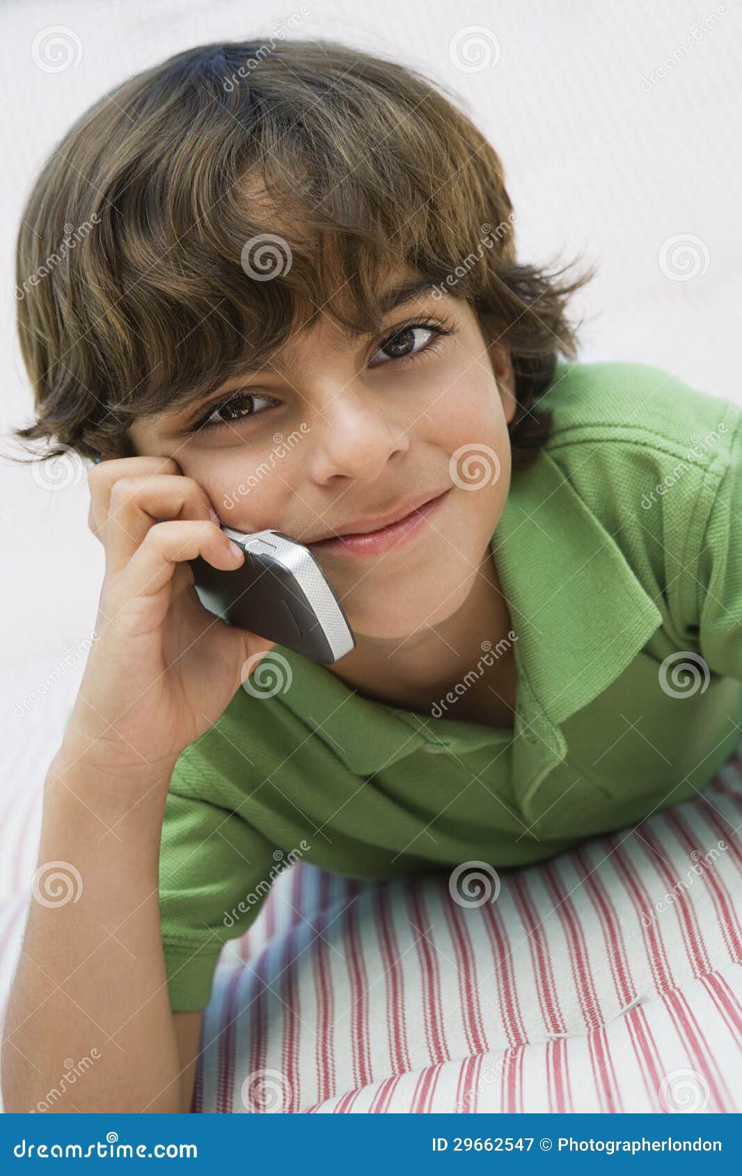 Boy Using Cell Phone stock image. Image of cute, relaxation - 29662547