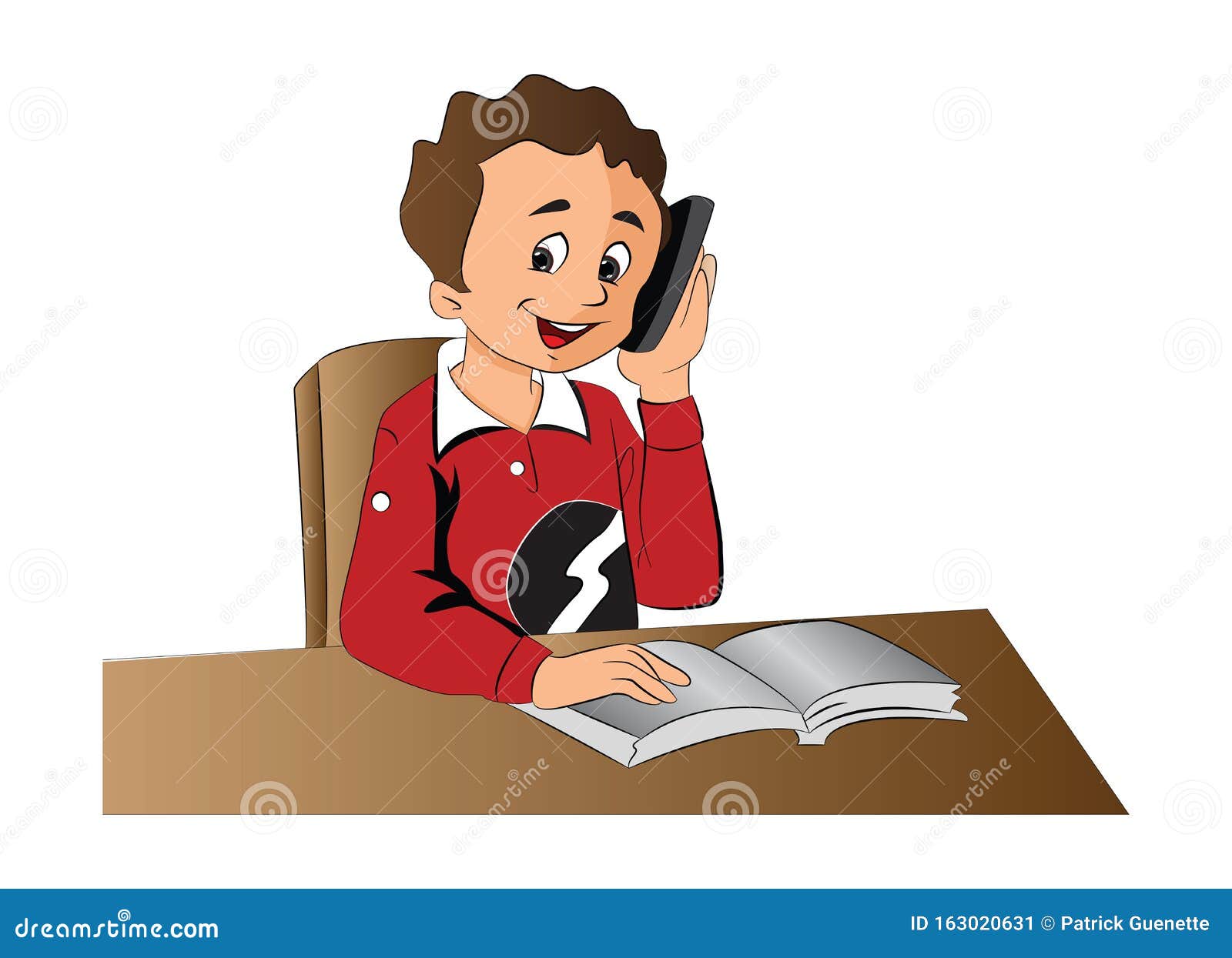 Boy Using a Cellphone, Illustration Stock Vector - Illustration of talk ...