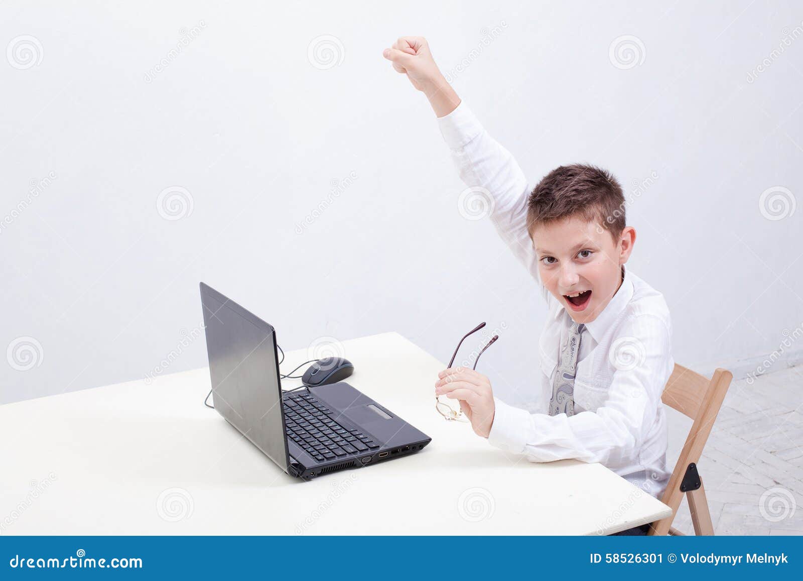 Boy Using His Laptop Computer Stock Image - Image of computer, notebook ...