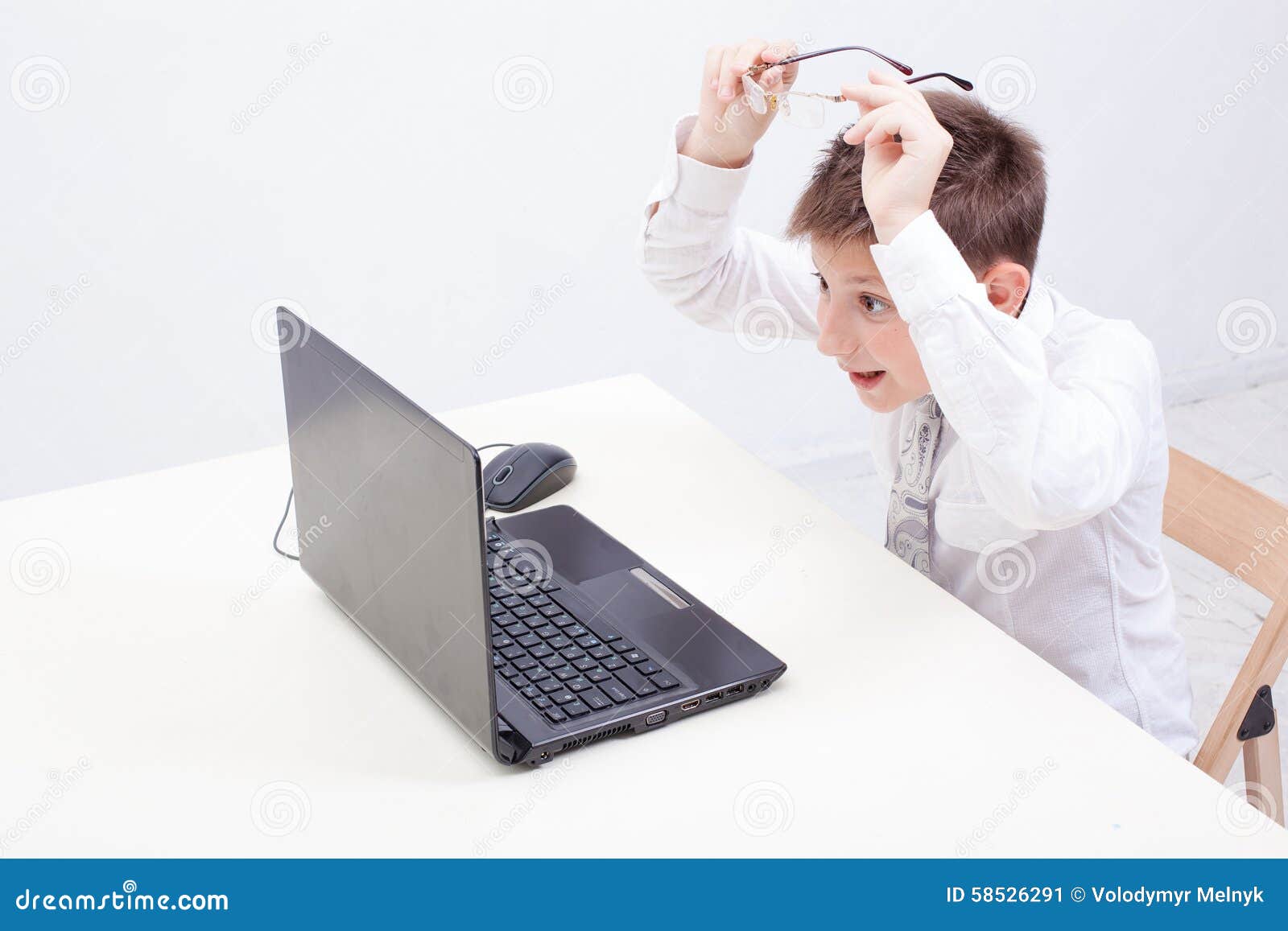 Boy Using His Laptop Computer Stock Image - Image of adult, background ...