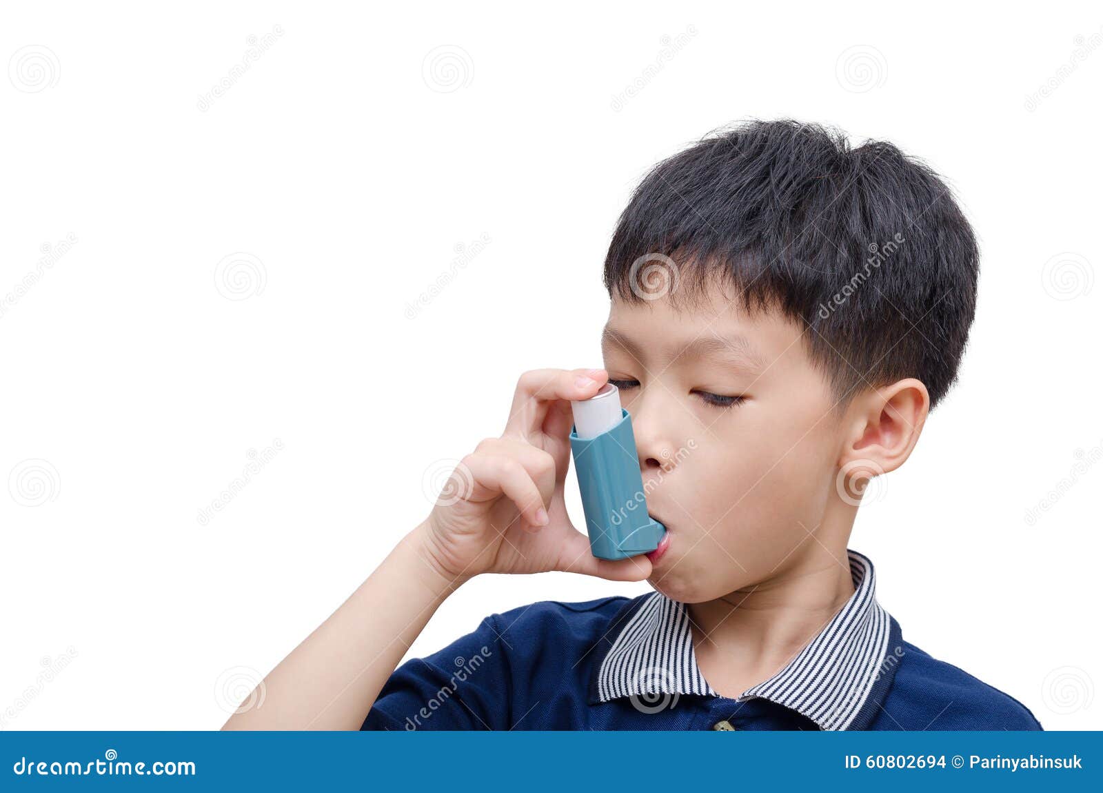 Boy Using Inhaler for Asthma Stock Photo - Image of attack, problem ...