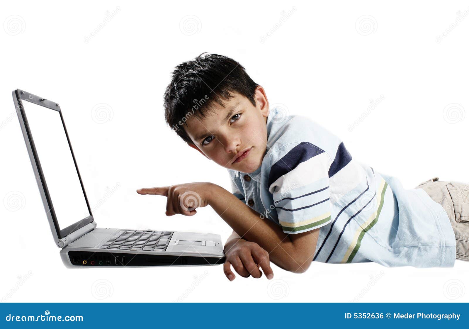 Boy using a laptop stock photo. Image of laptop, internet - 5352636