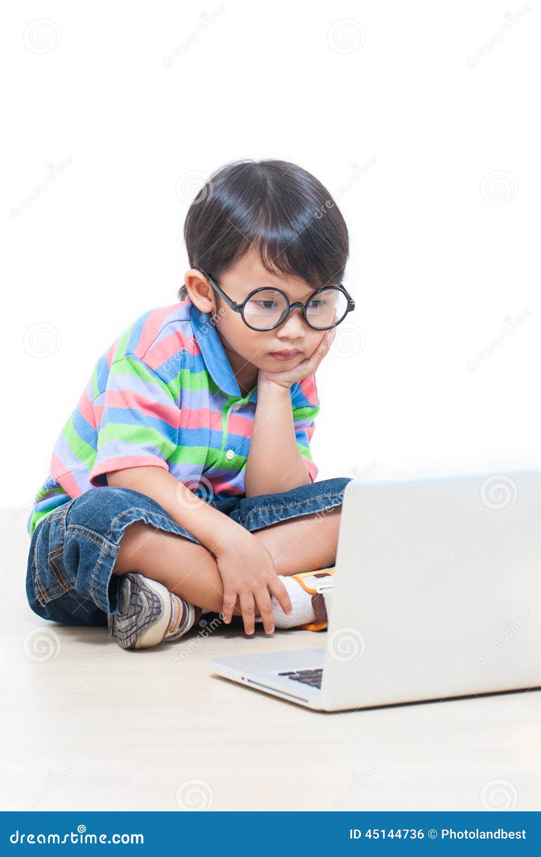 Boy using laptop computer stock photo. Image of child - 45144736