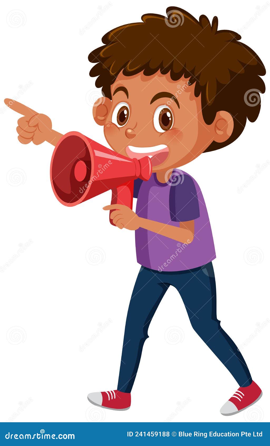 A Boy Using Megaphone in Cartoon Style Stock Vector - Illustration of ...