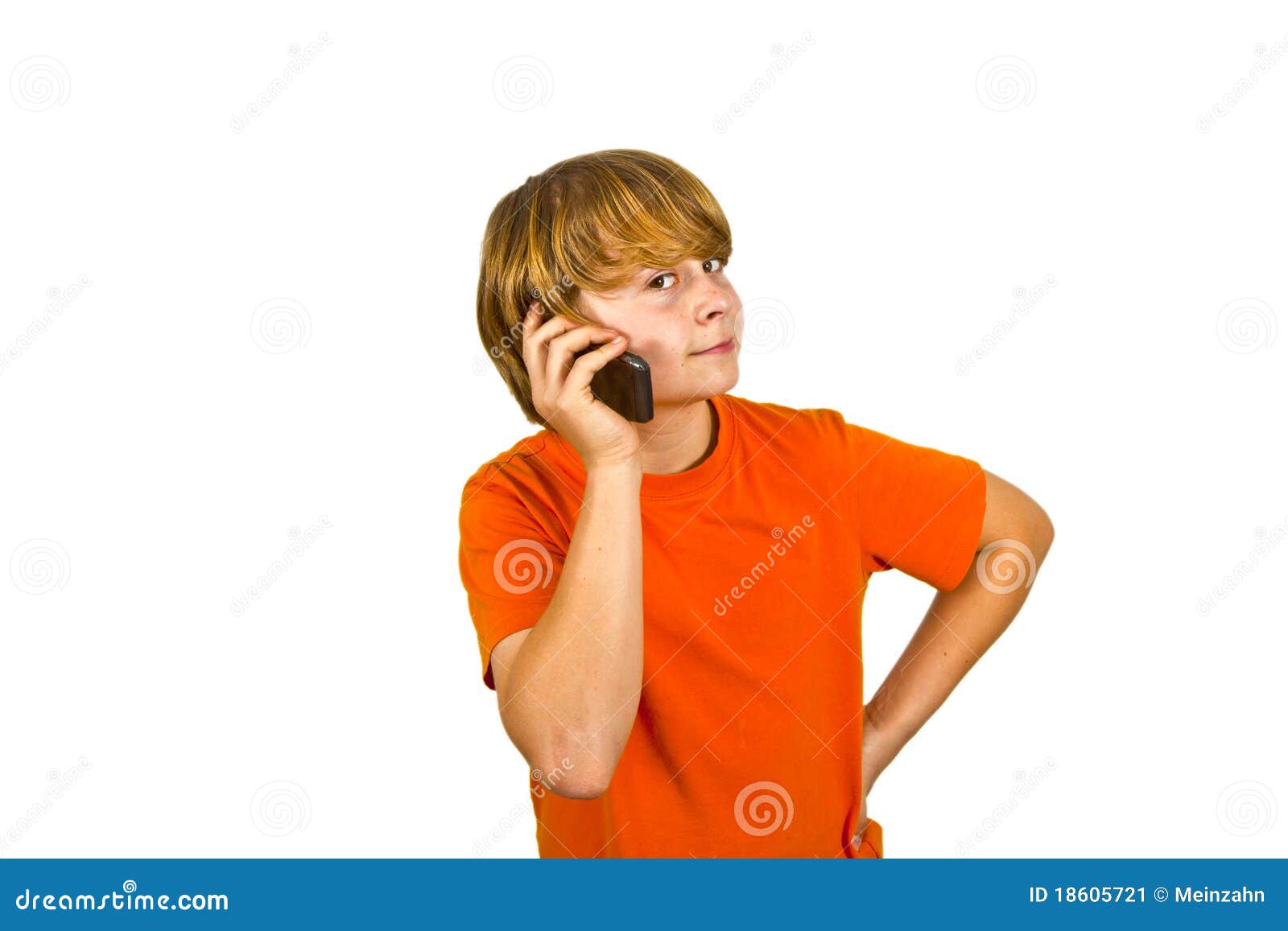 Boy is using the mobile stock image. Image of feeling - 18605721