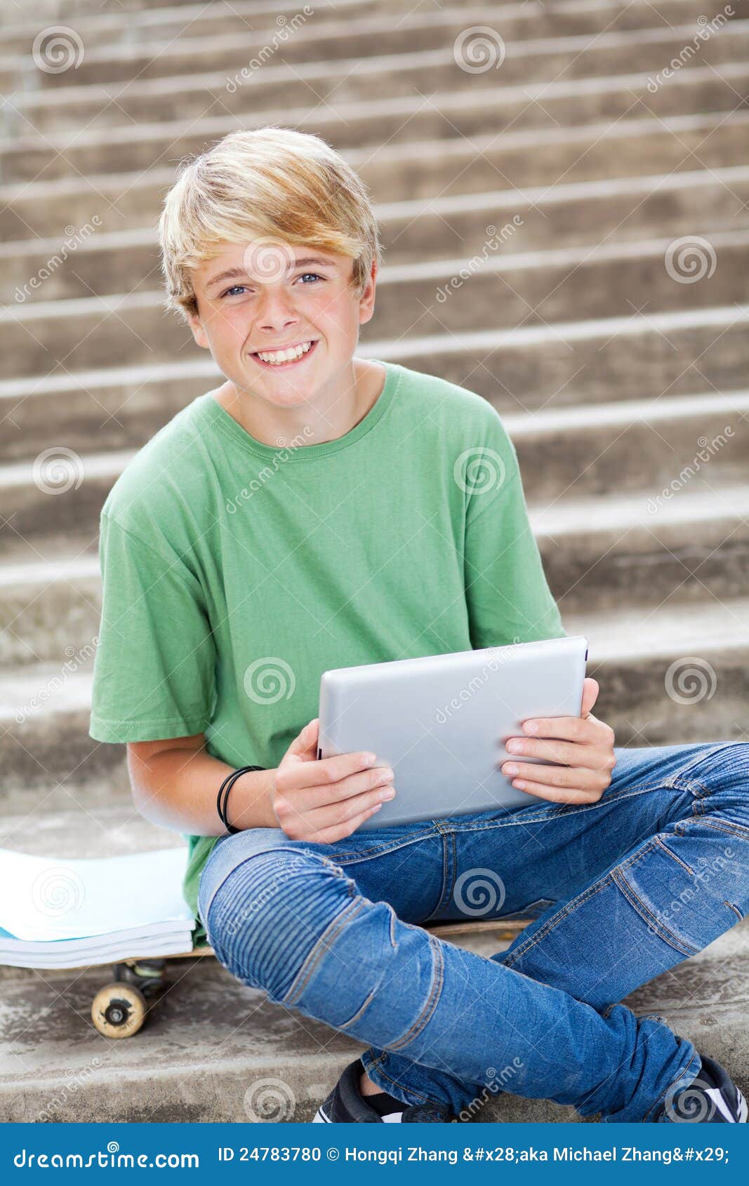 Boy using tablet computer stock photo. Image of casual - 24783780