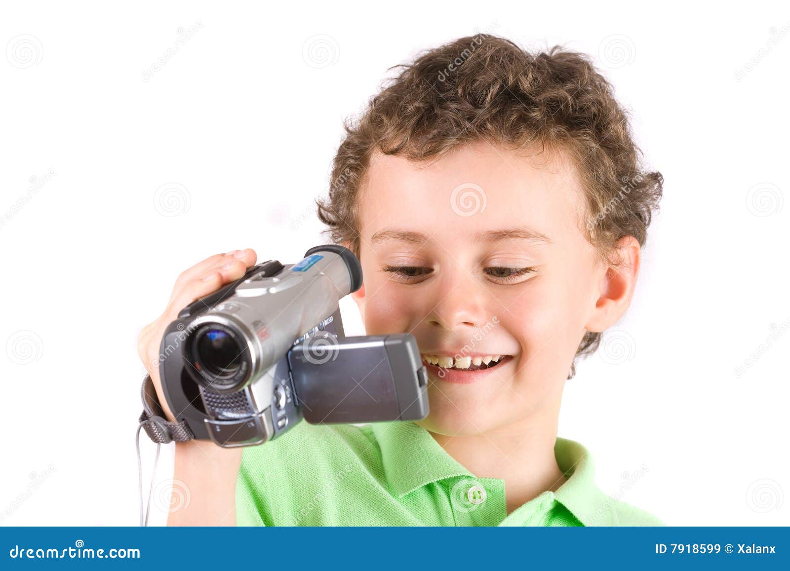 Boy using video camera stock image. Image of adorable - 7918599
