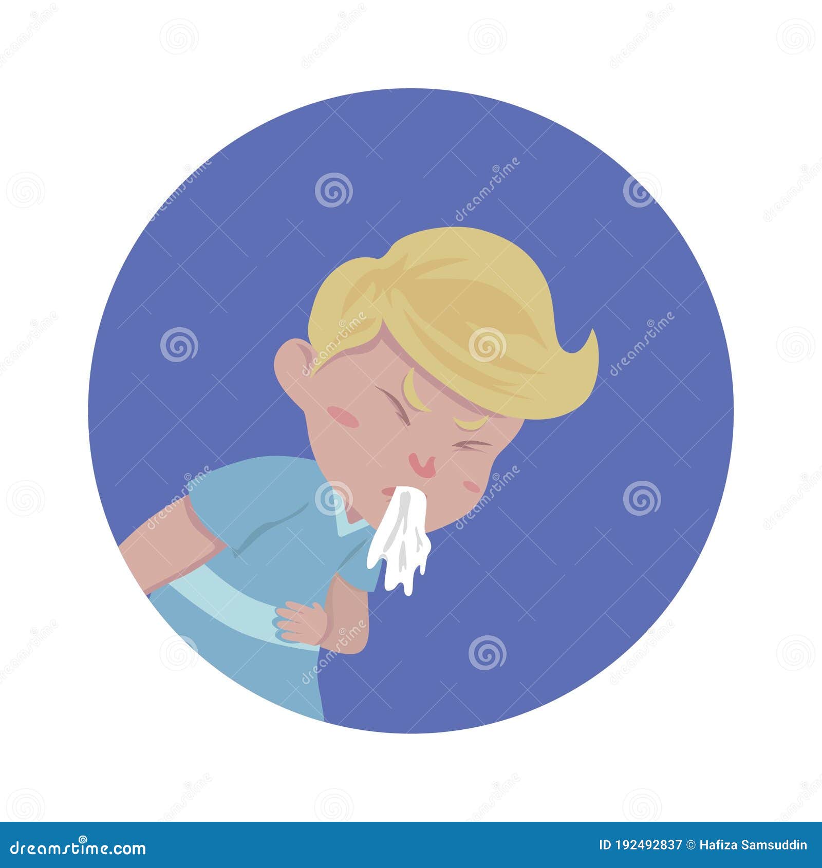 Boy Vomiting. Vector Illustration Decorative Design Stock Vector ...