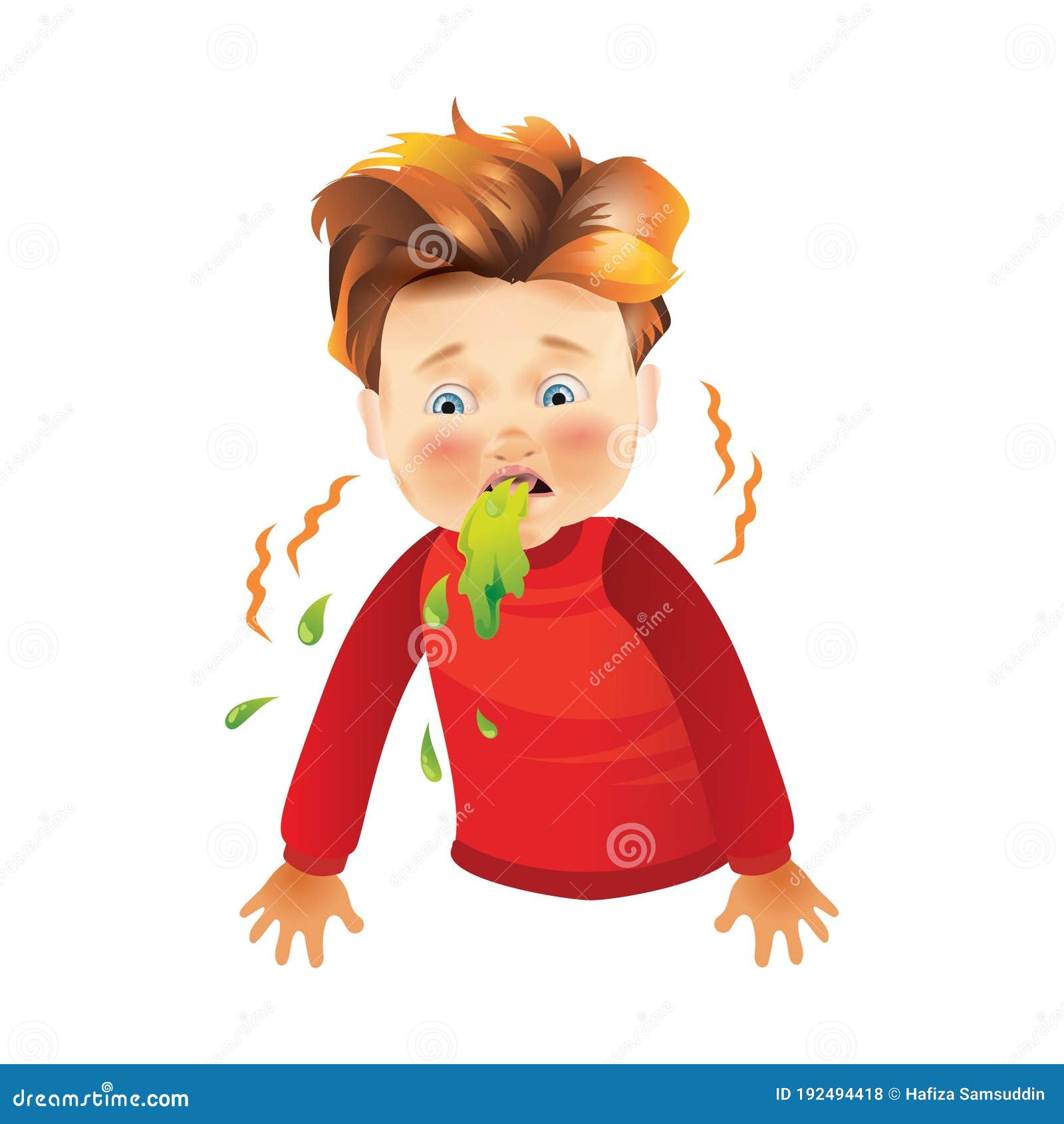 Boy Vomiting. Vector Illustration Decorative Design Stock Vector ...
