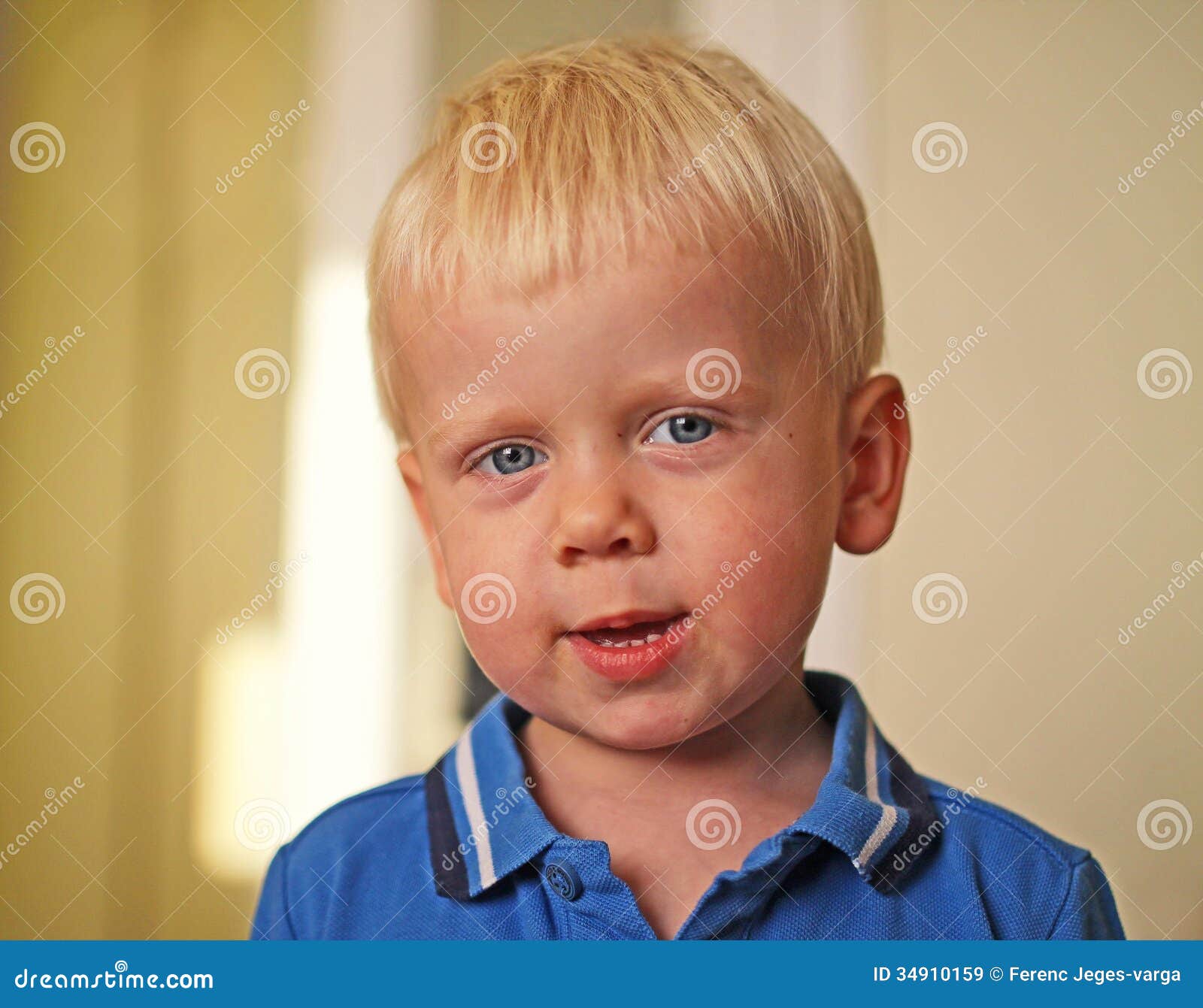A boy is waggish stock image. Image of pondering, pensive - 34910159