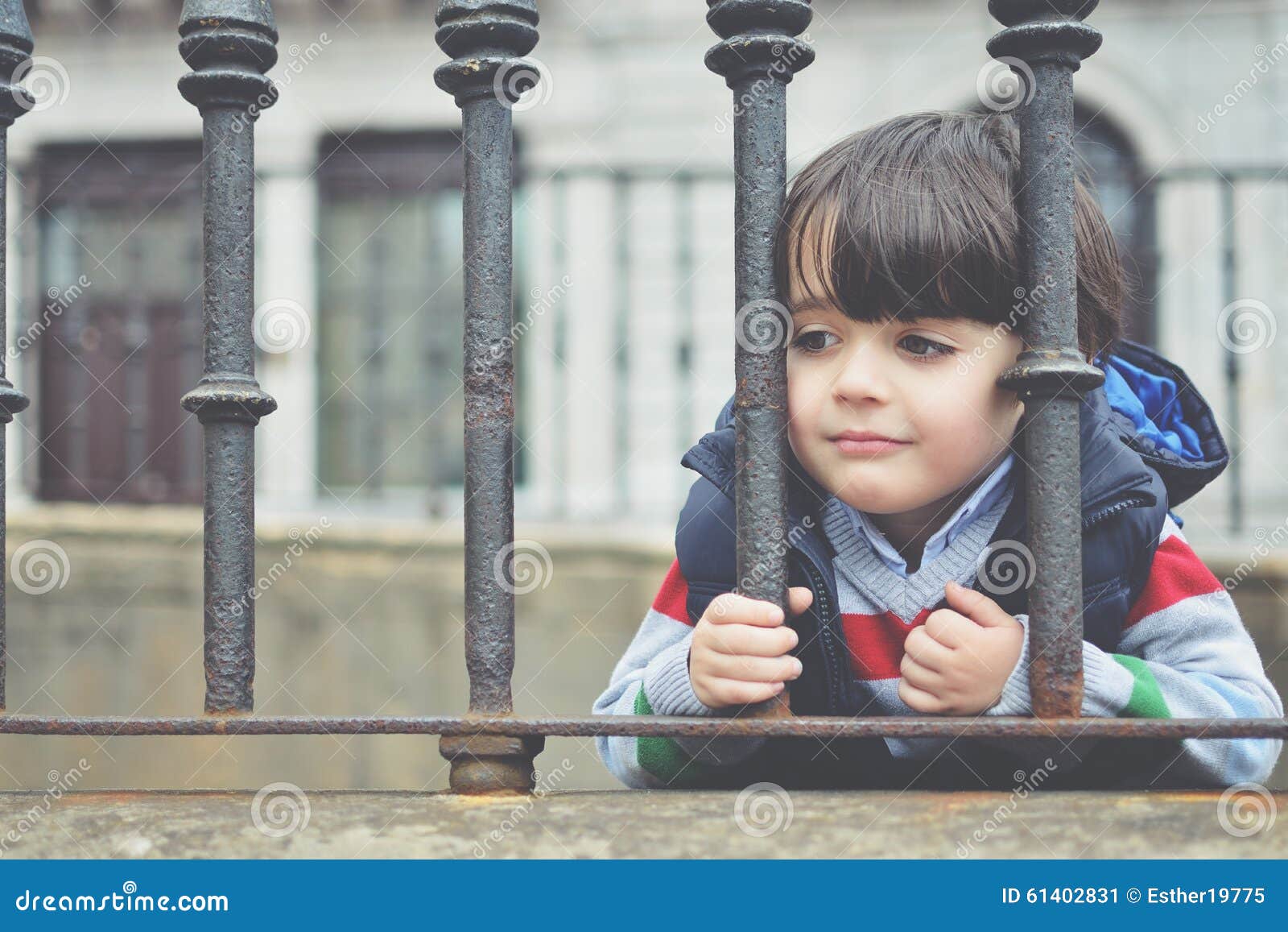 Boy waiting stock image. Image of bars, child, dream - 61402831