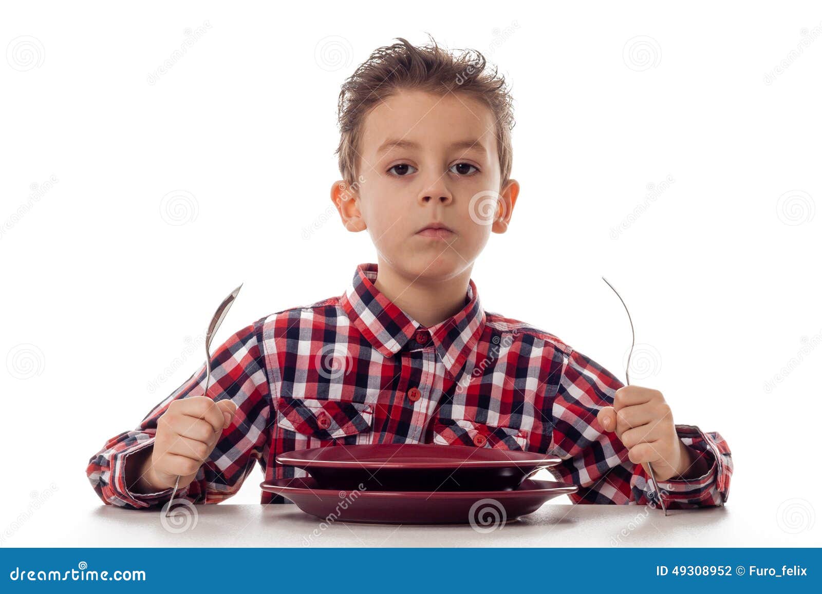 Boy waiting for food stock photo. Image of knife, kids - 49308952