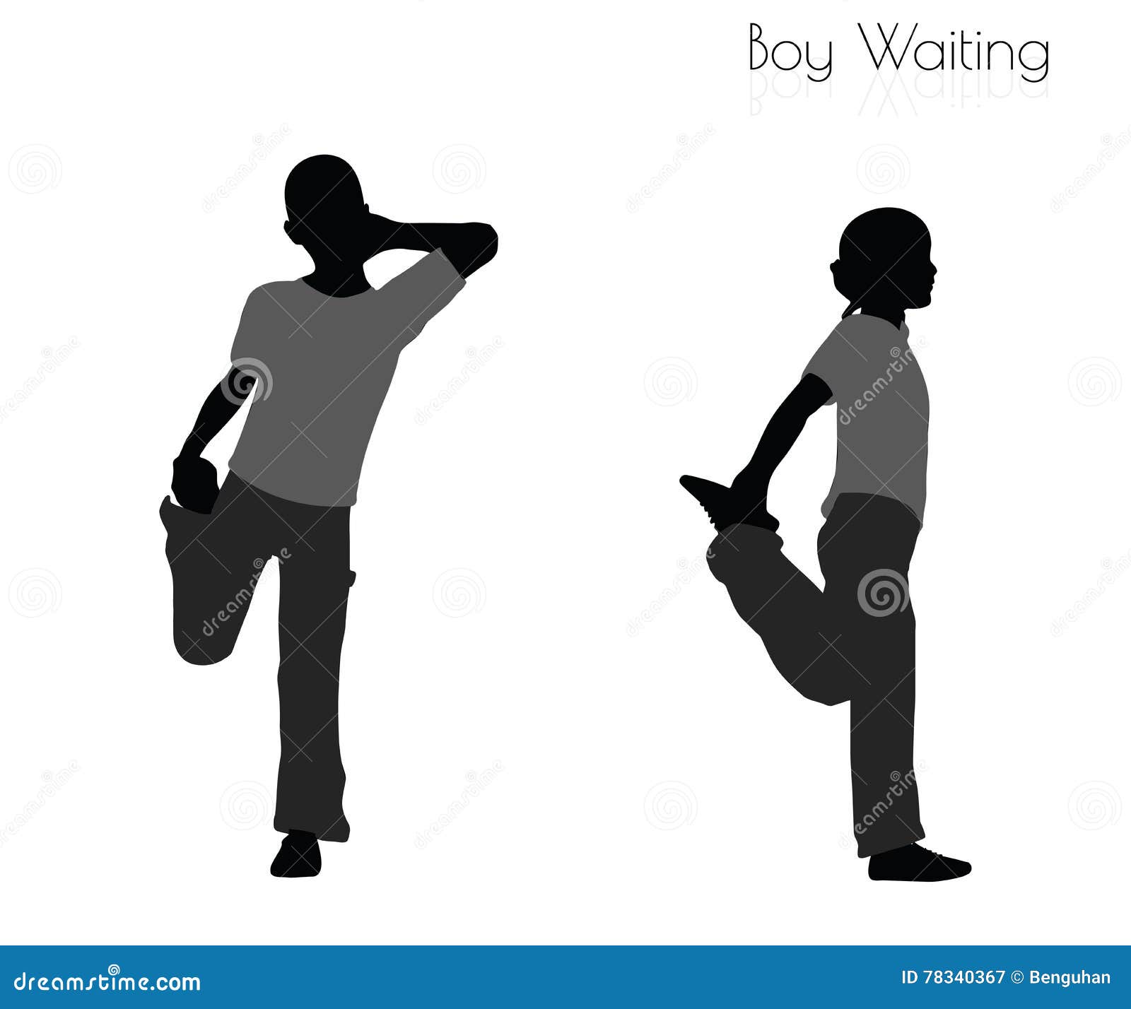 Boy in Waiting Pose on White Background Stock Vector - Illustration of ...