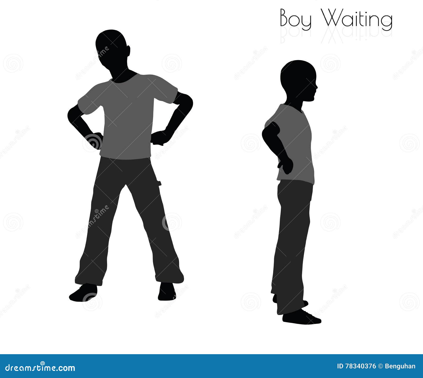 Boy in Waiting Pose on White Background Stock Vector - Illustration of ...