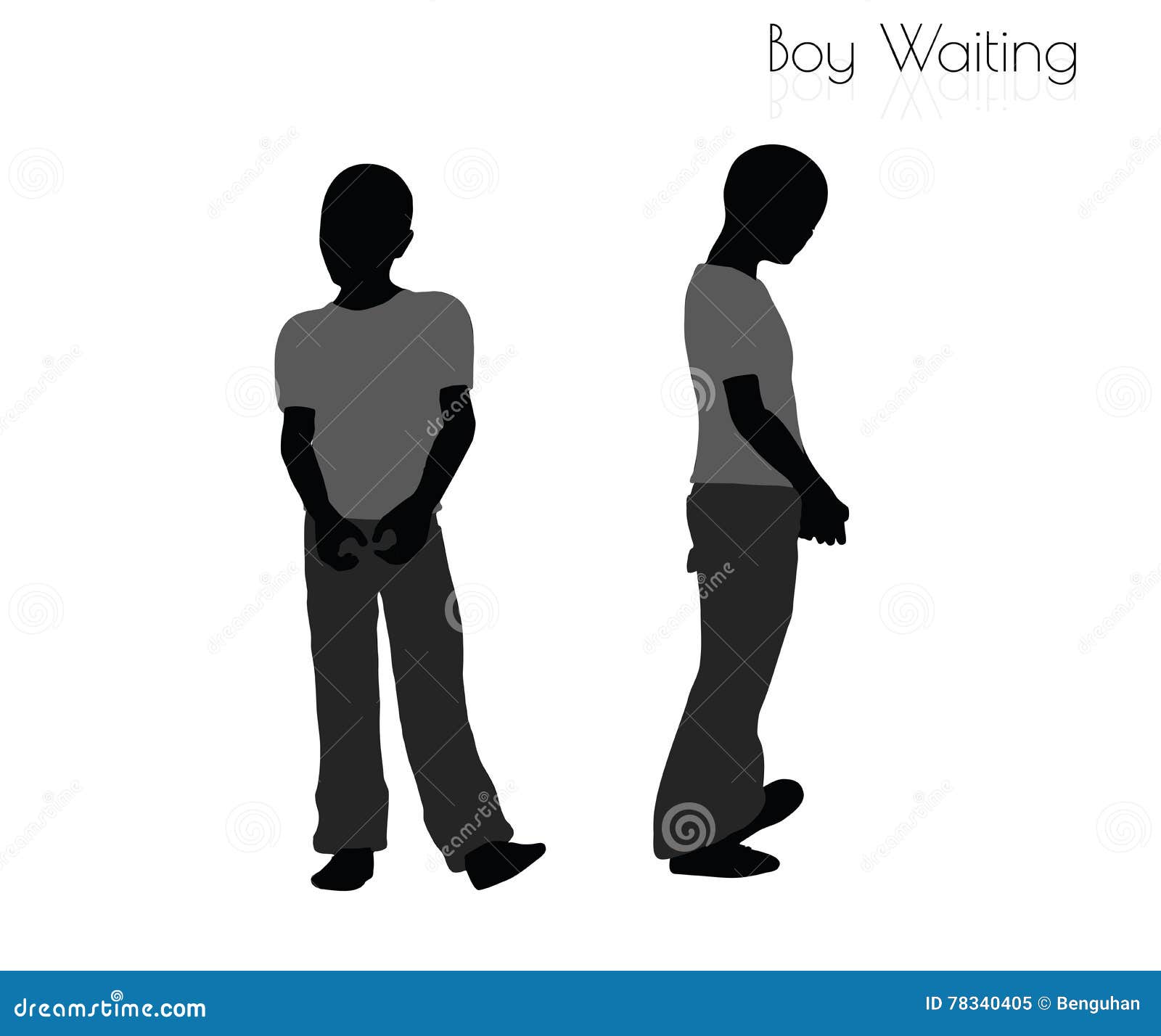 Boy in Waiting Pose on White Background Stock Vector - Illustration of ...