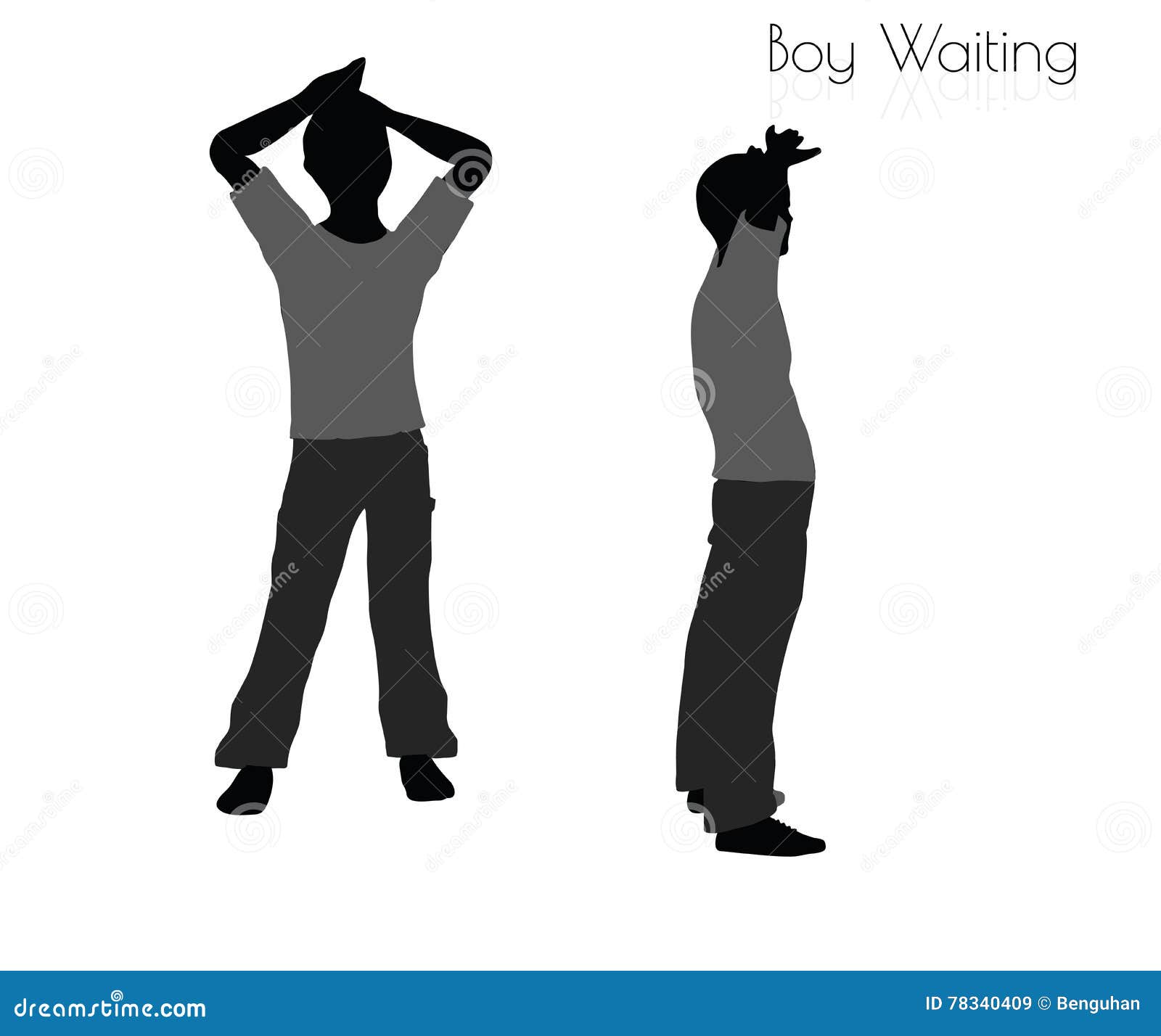 Boy in Waiting Pose on White Background Stock Vector - Illustration of ...