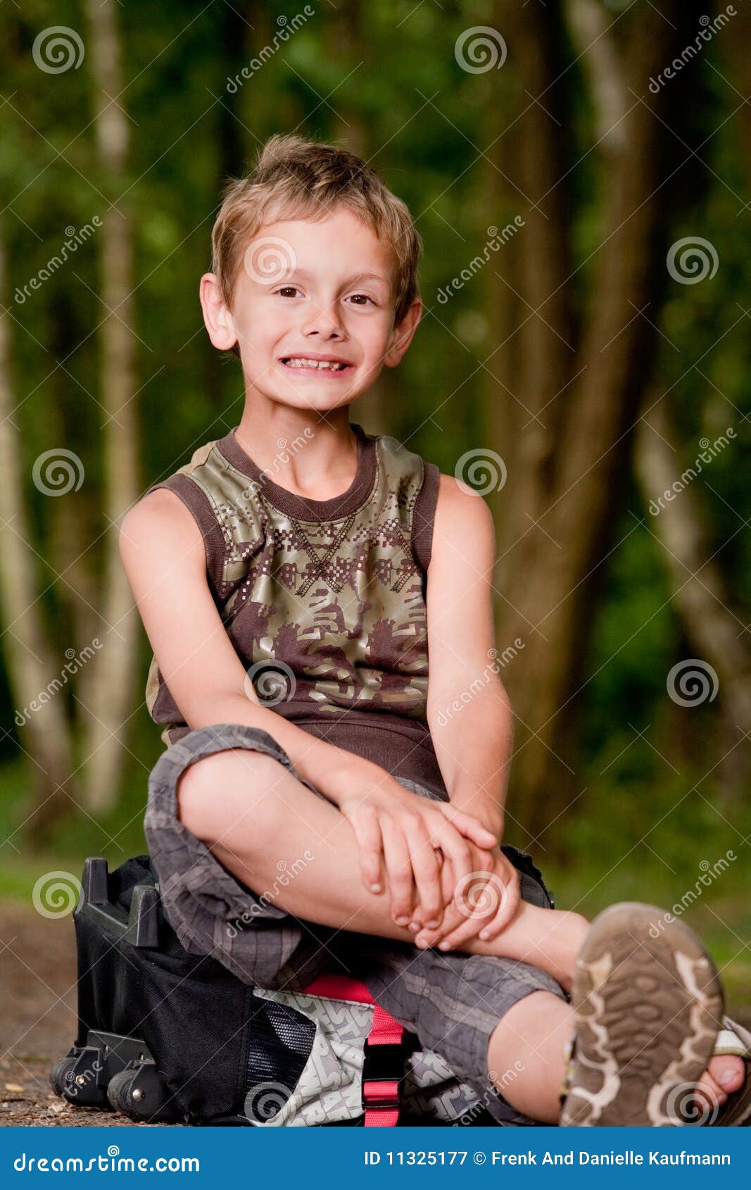 Boy is waiting to travel stock image. Image of portrait - 11325177