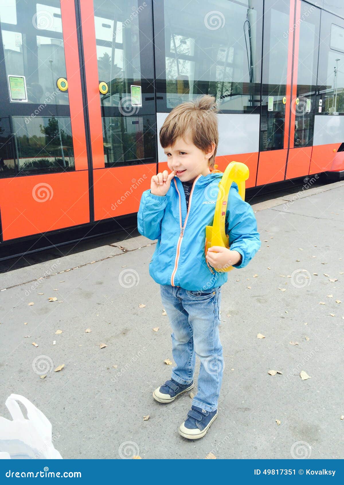 Boy waiting the tram editorial photo. Image of toilet - 49817351