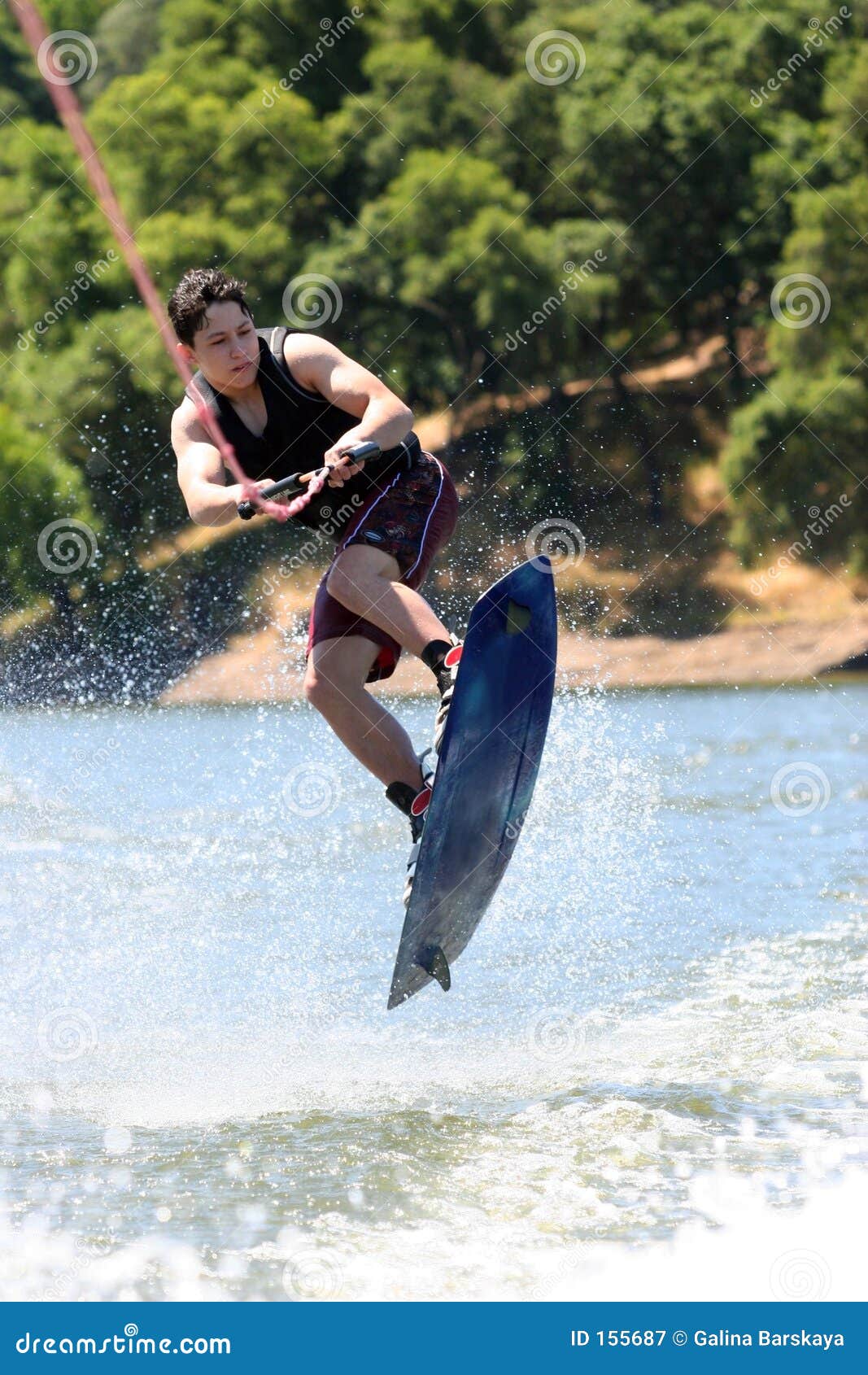Boy Wakeboarding stock image. Image of splashes, competition - 155687