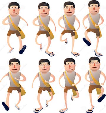 Boy walk cycle stock vector. Illustration of character - 36596996