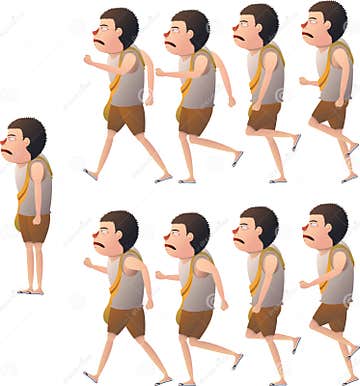 Boy walk cycle view side stock vector. Illustration of cartoon - 36679762