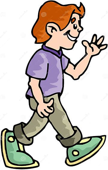Boy Walking stock vector. Illustration of walk, model - 1423474